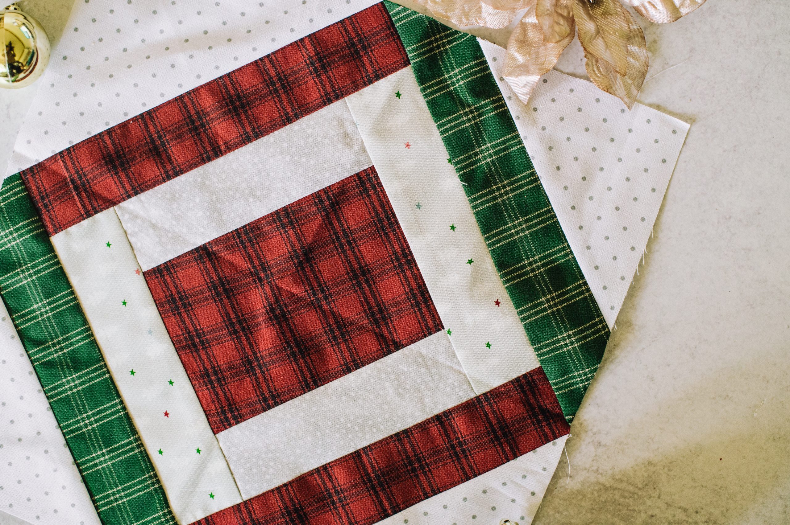 Perfect in Plaid String Quilt Block - We Like Sewing