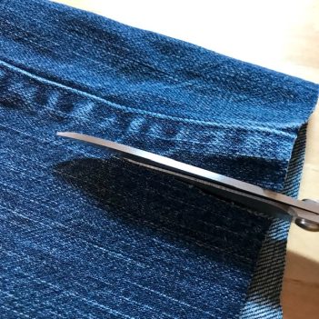 Rustic Upcycled Denim Rag Wreath - We Like Sewing