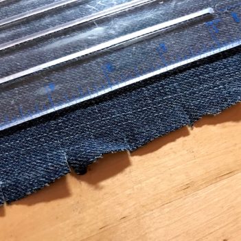 Rustic Upcycled Denim Rag Wreath - We Like Sewing