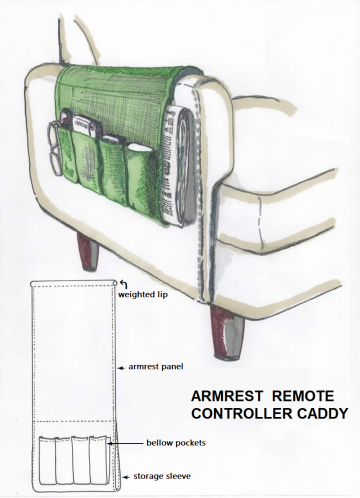 Modern Lounge Armrest Remote Caddy - We Like Sewing