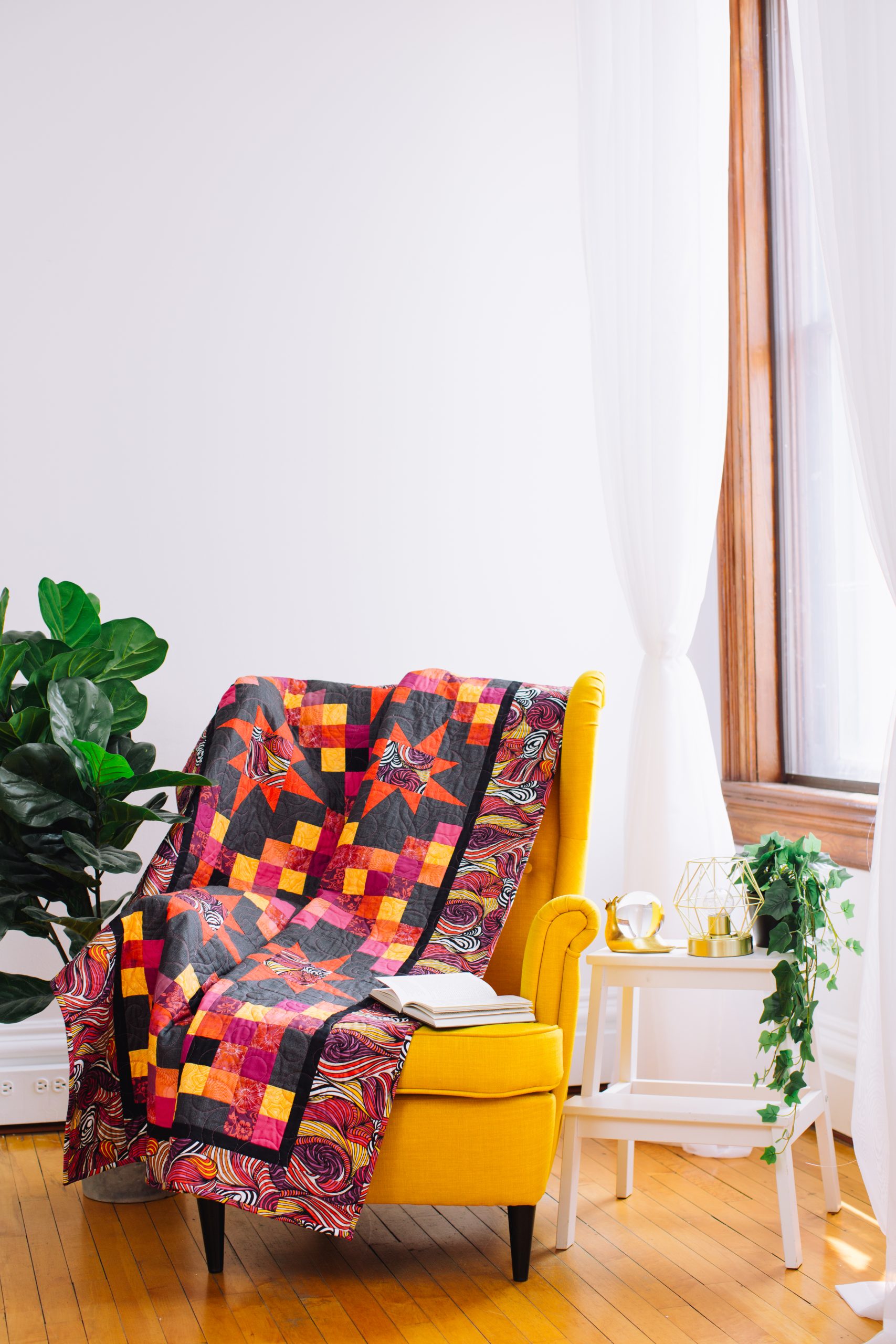 Smoky Skies Wonky Star Irish Chain Quilt Pattern - We Like Sewing