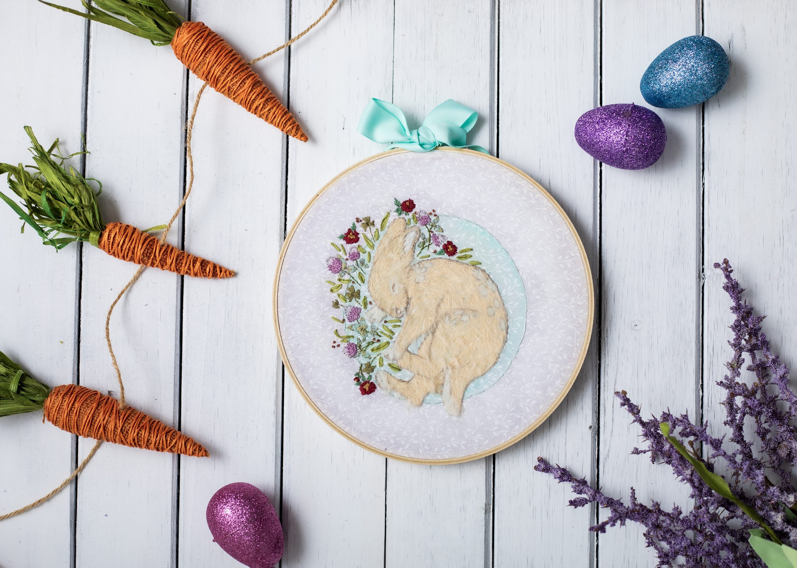 Sleepy Bunny Easter Embroidery Pattern - We Like Sewing
