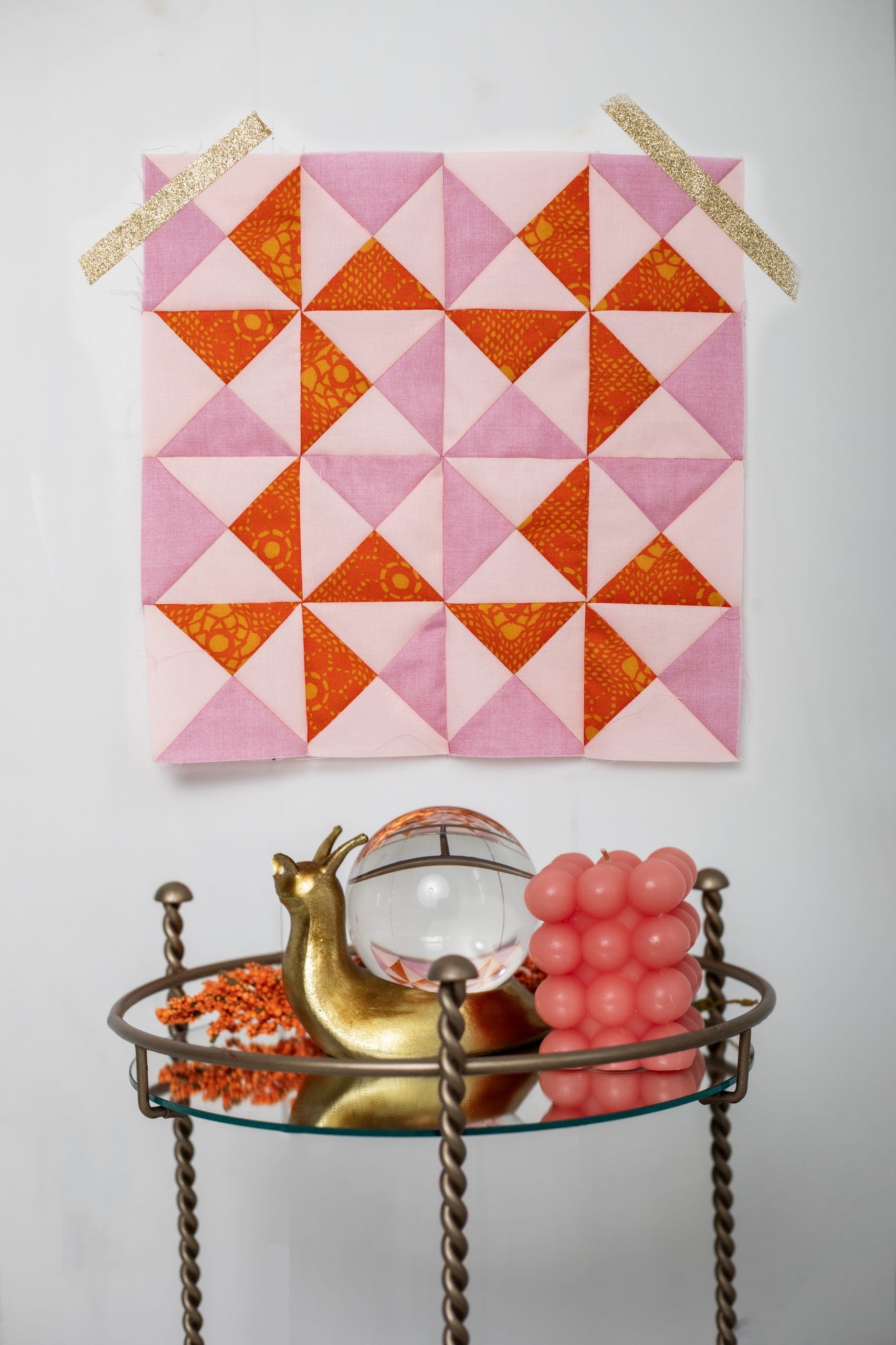 Peony Pinwheels Hourglass Quilt Block - We Like Sewing