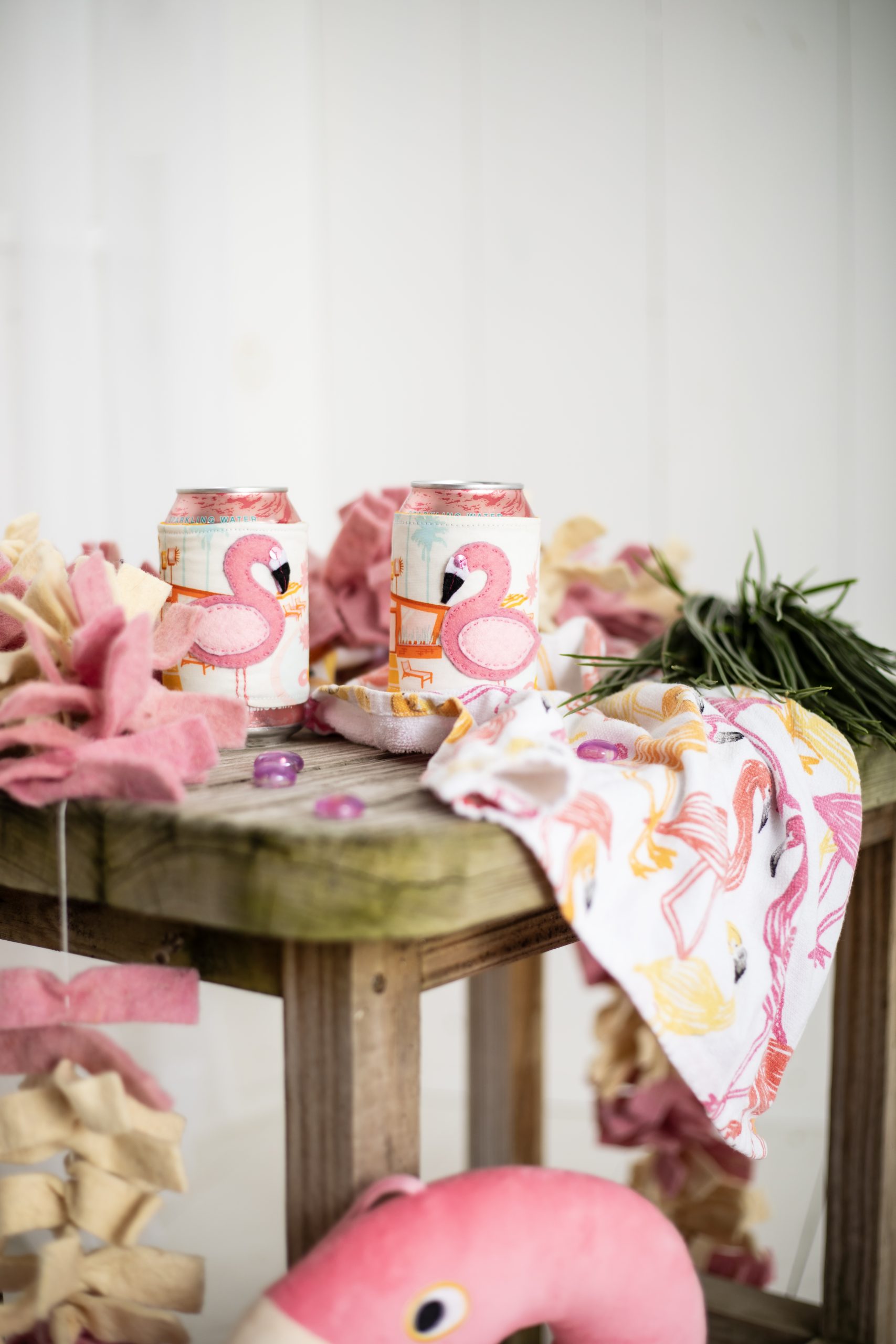 Lawn Flamingo Can Cozies - We Like Sewing